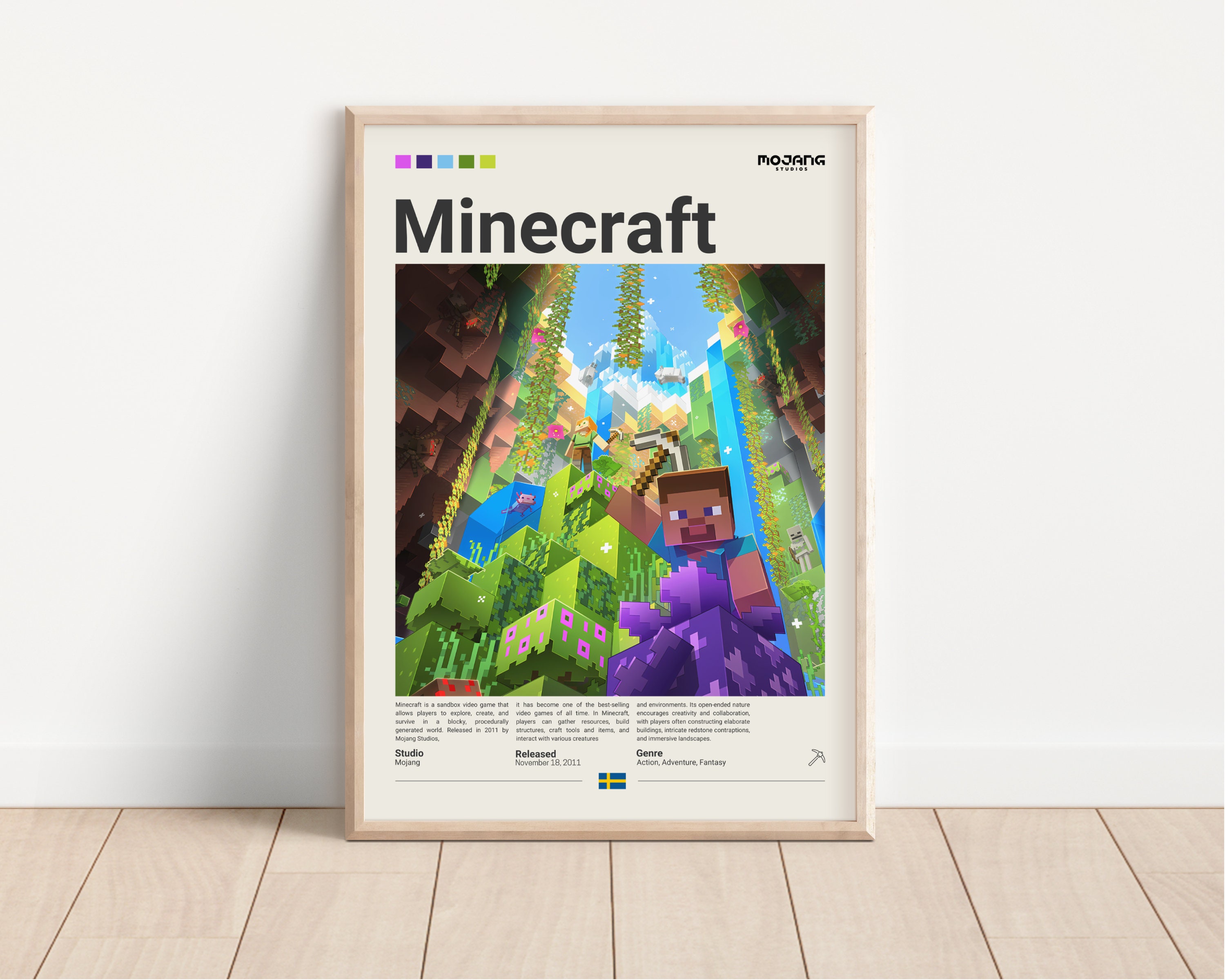 Minecraft Poster, Gaming Room Poster, Gaming Wall Poster, Gaming Print ...