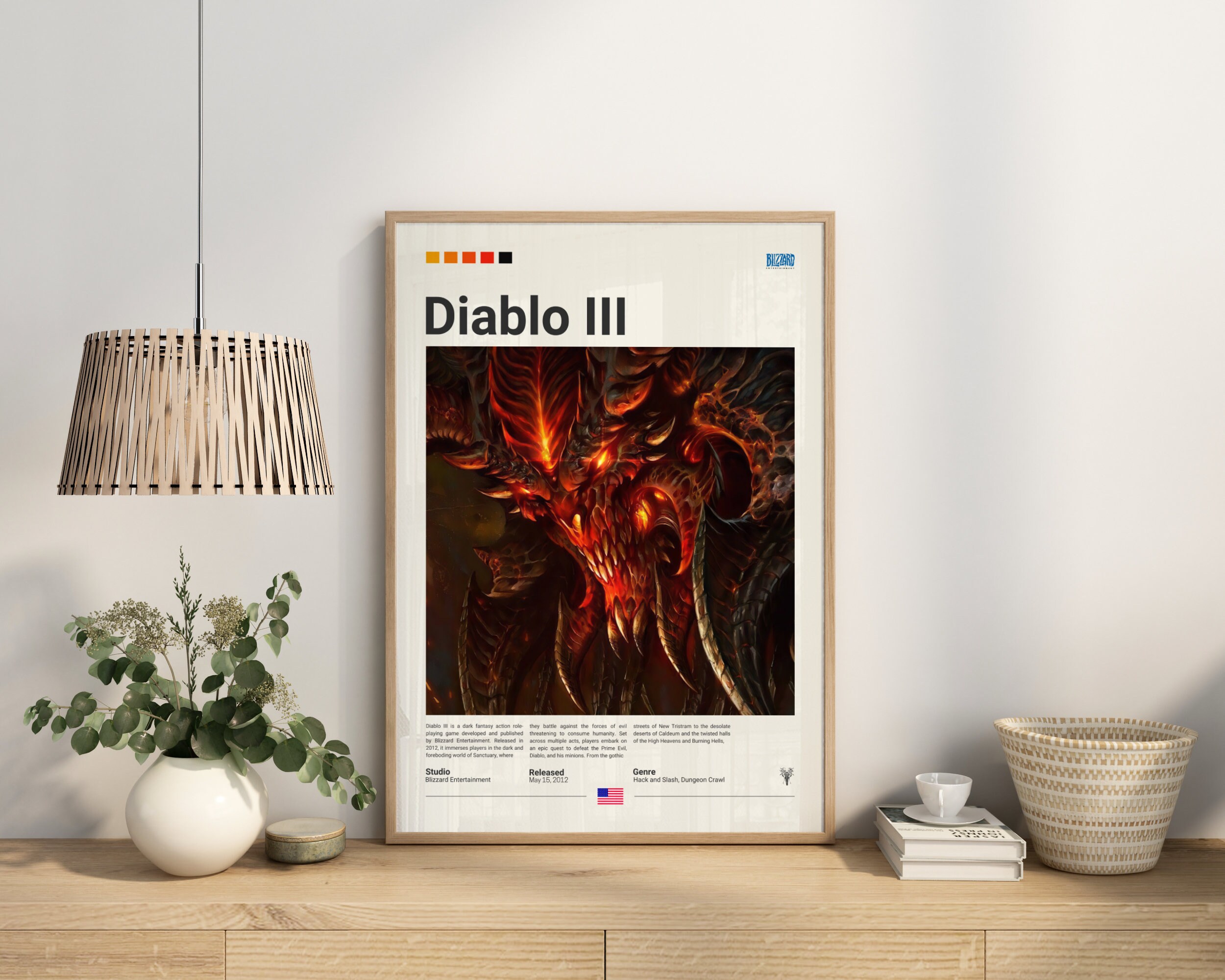 Diablo 3 Poster, Gaming Room Poster, Gaming Wall Poster, Gaming Print ...