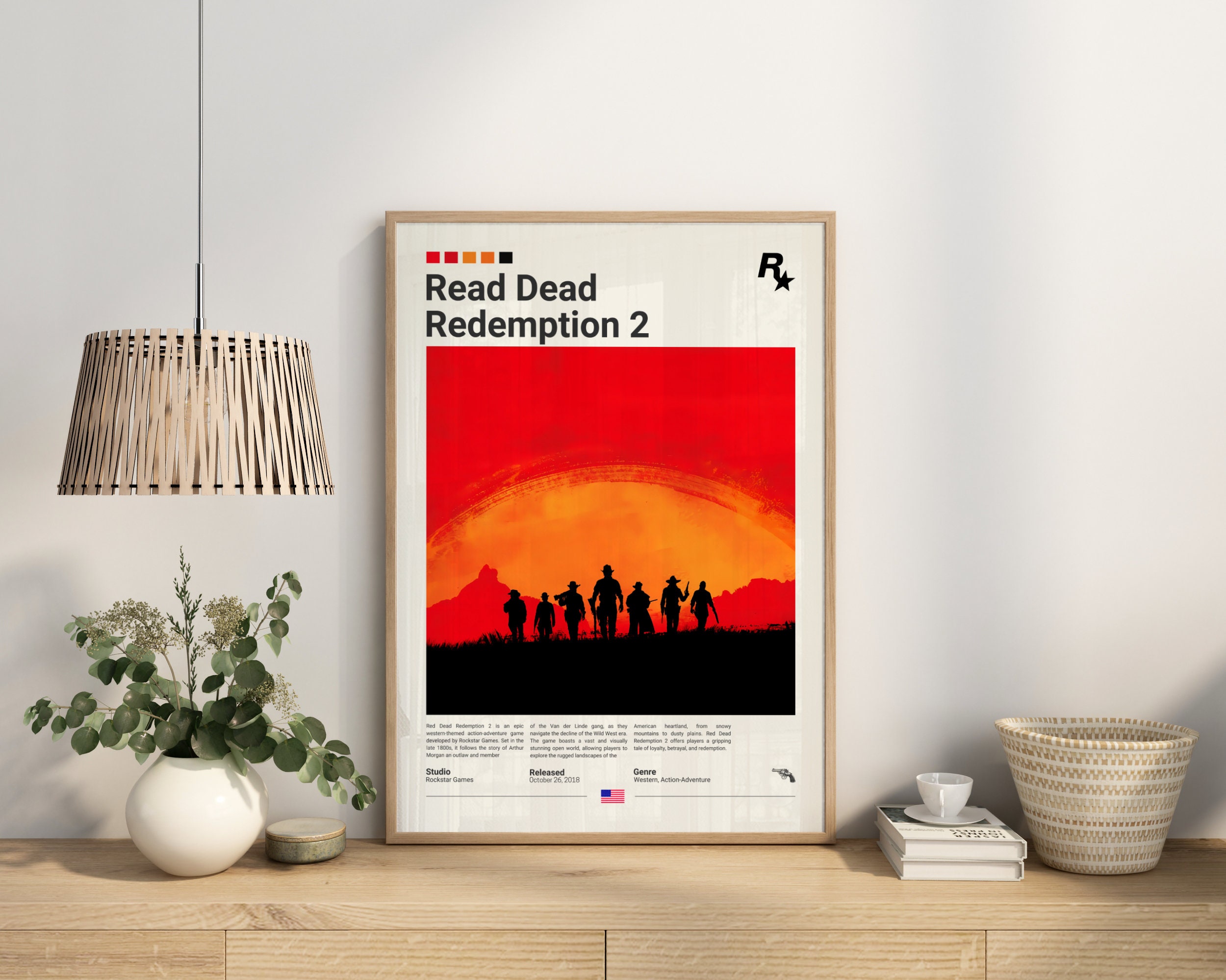Red Dead Redemption 2 Poster, Gaming Room Poster, Gaming Wall Poster ...