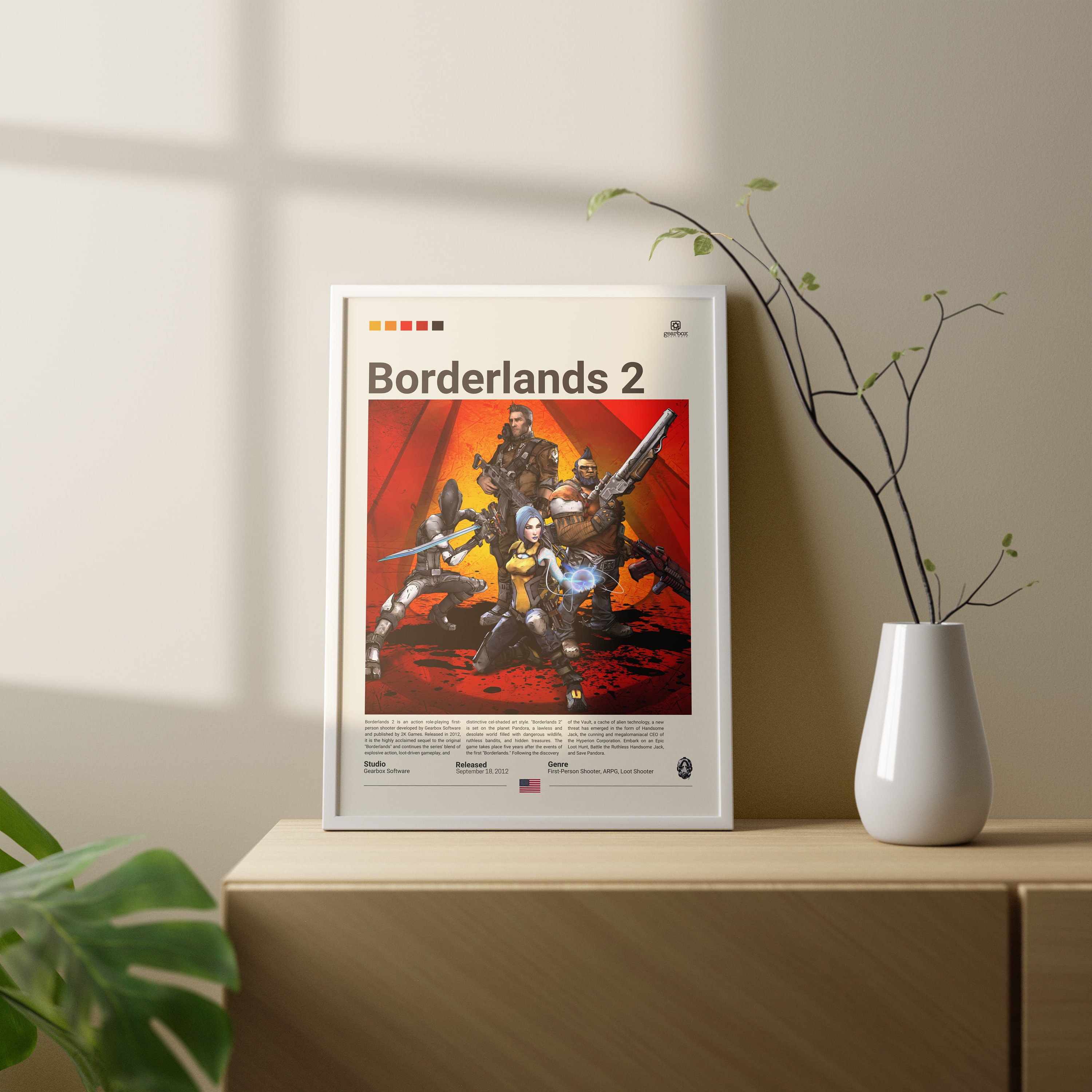 Borderlands 2 Poster, Gaming Room Poster, Gaming Wall Poster, Gaming ...