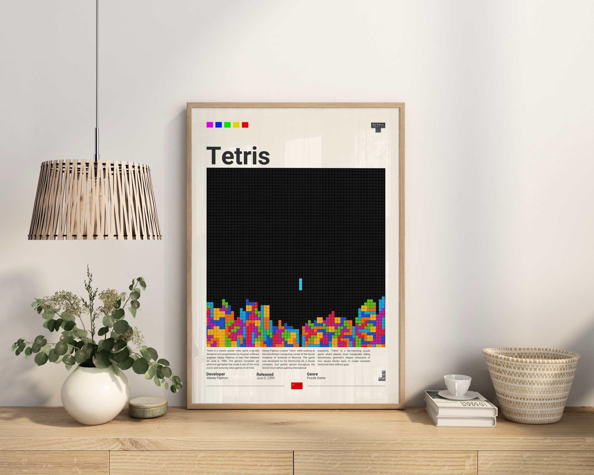 Tetris Poster, Tetris Print, Gaming Room Poster, Gaming Wall Poster ...