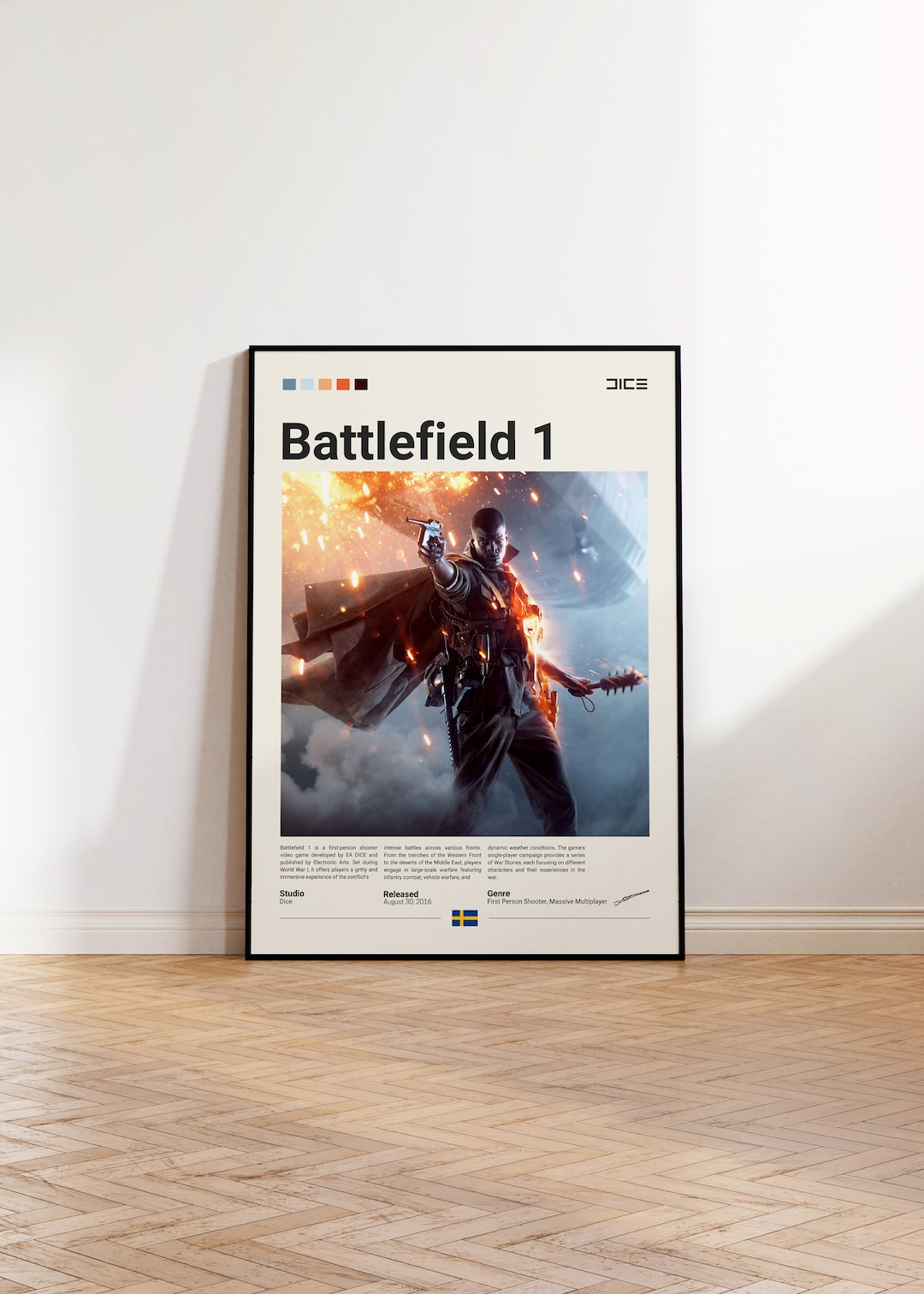 Battlefield 1 Poster, Gaming Room Poster, Gaming Wall Poster, Gaming ...