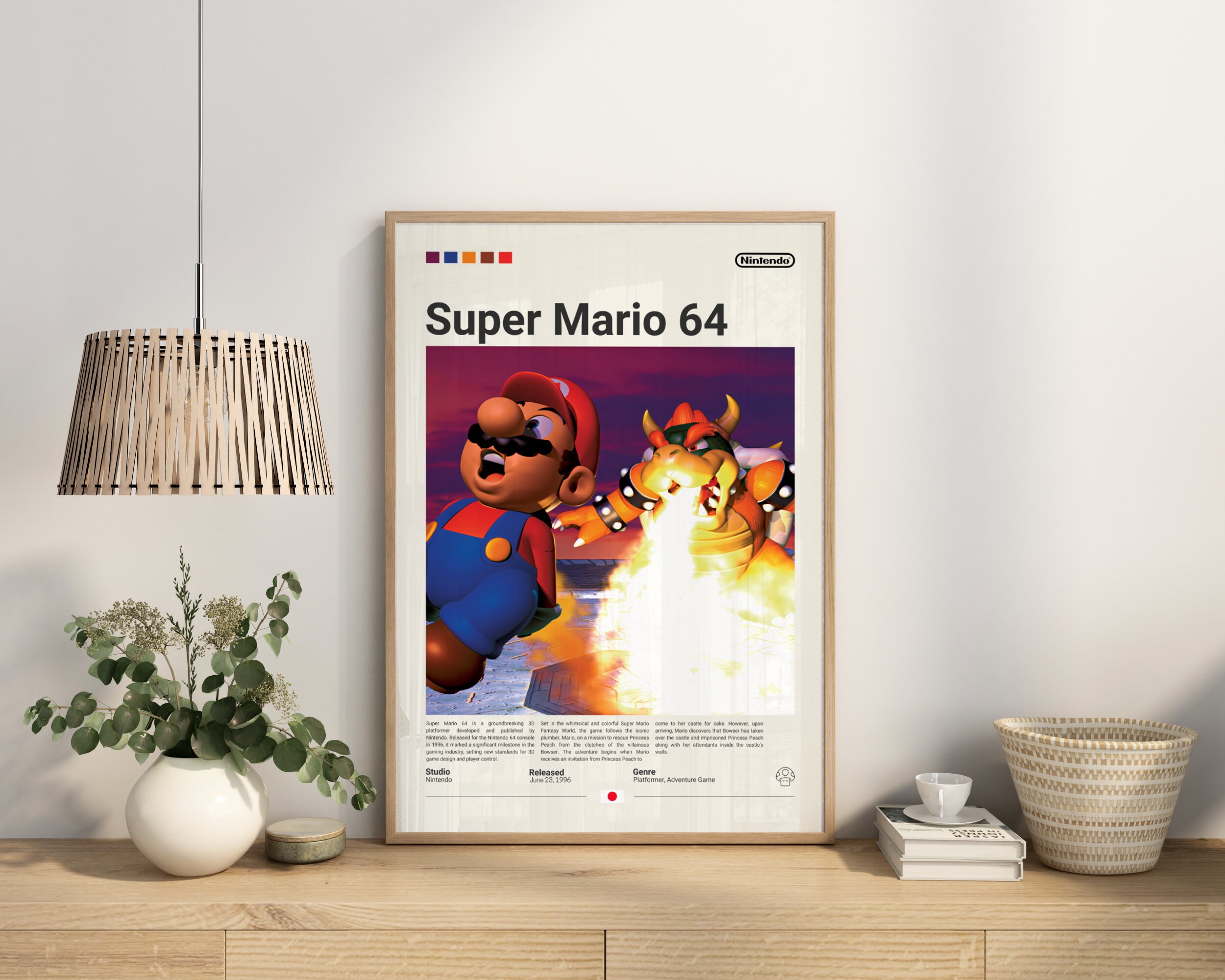 Super Mario 64 Poster, Gaming Room Poster, Gaming Wall Poster, Gaming ...