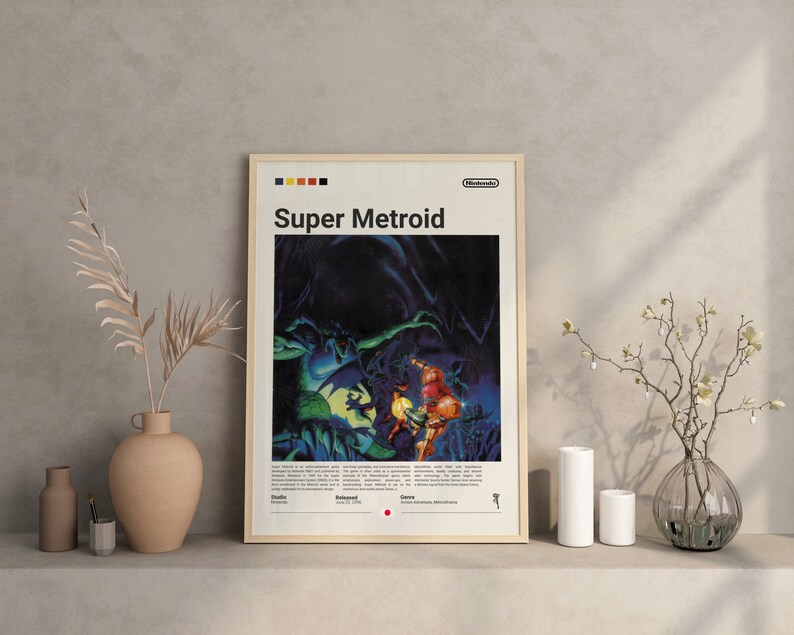 Super Metroid Poster, Metroid Poster, Gaming Room Poster, Gaming Wall ...