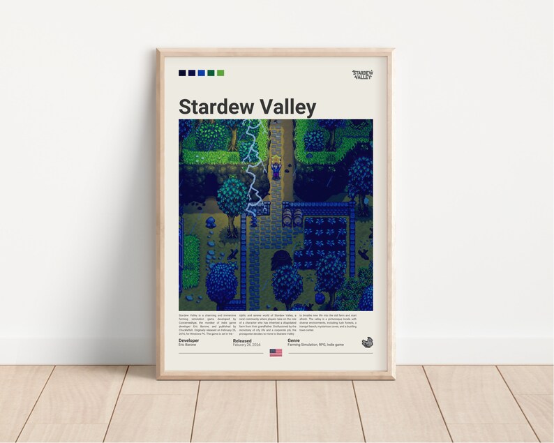 Stardew Valley Poster, Stardew Valley Print, Gaming Room Poster, Gaming ...