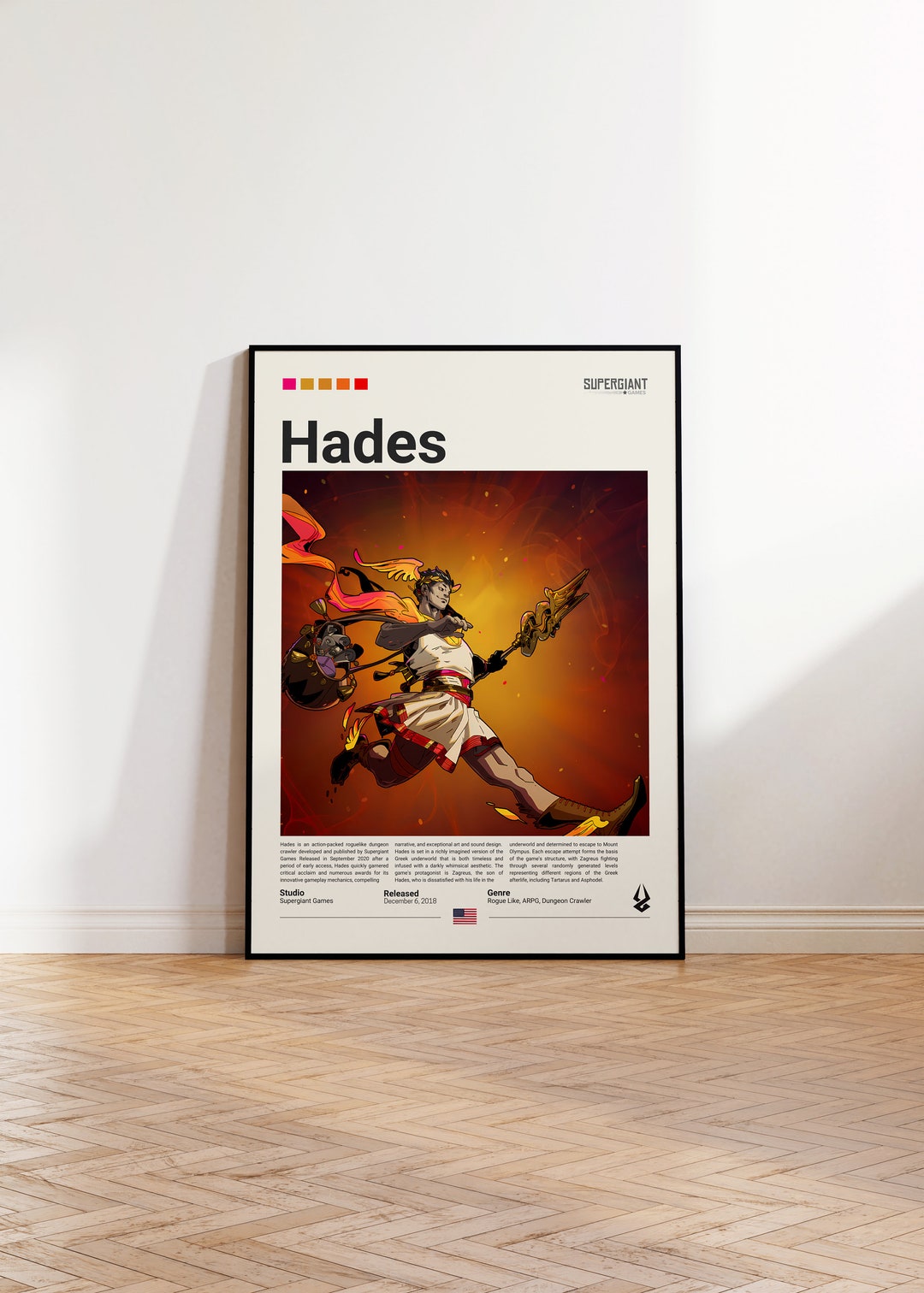 Hades Poster, Video Game Poster, Gaming Wall Poster, Gamer Gift, Gaming ...