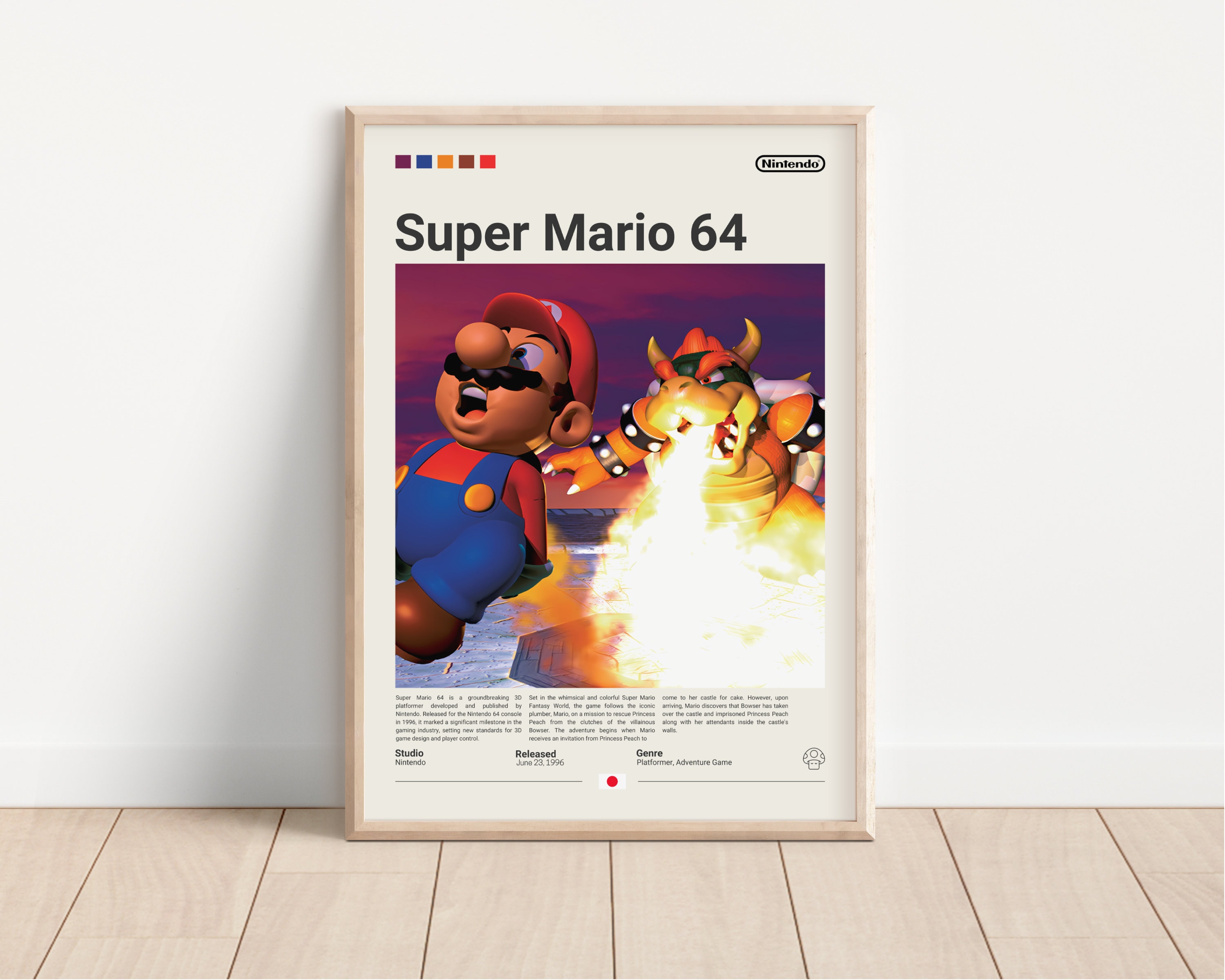 Super Mario 64 Poster, Gaming Room Poster, Gaming Wall Poster, Gaming ...