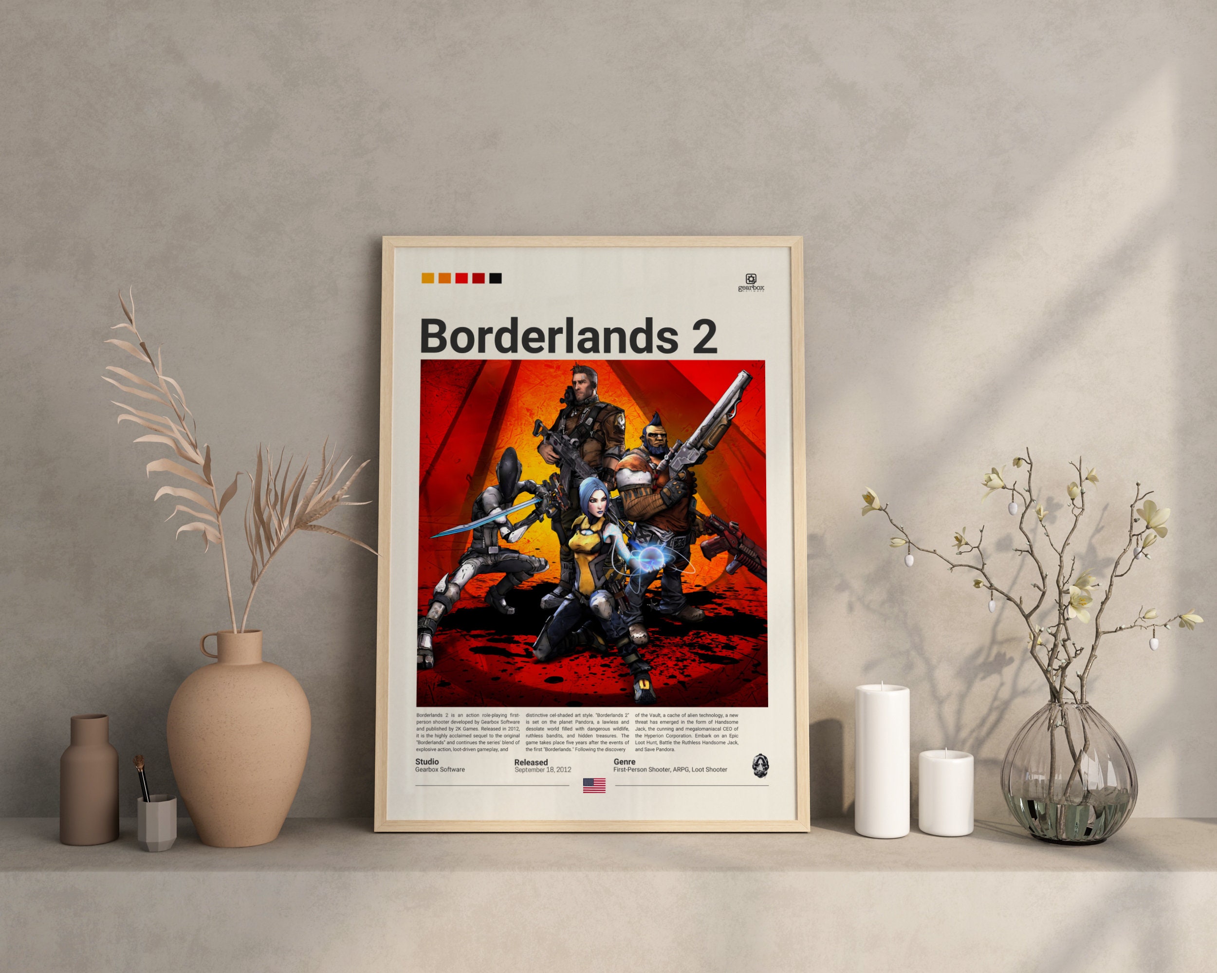 Borderlands 2 Poster, Gaming Room Poster, Gaming Wall Poster, Gaming ...