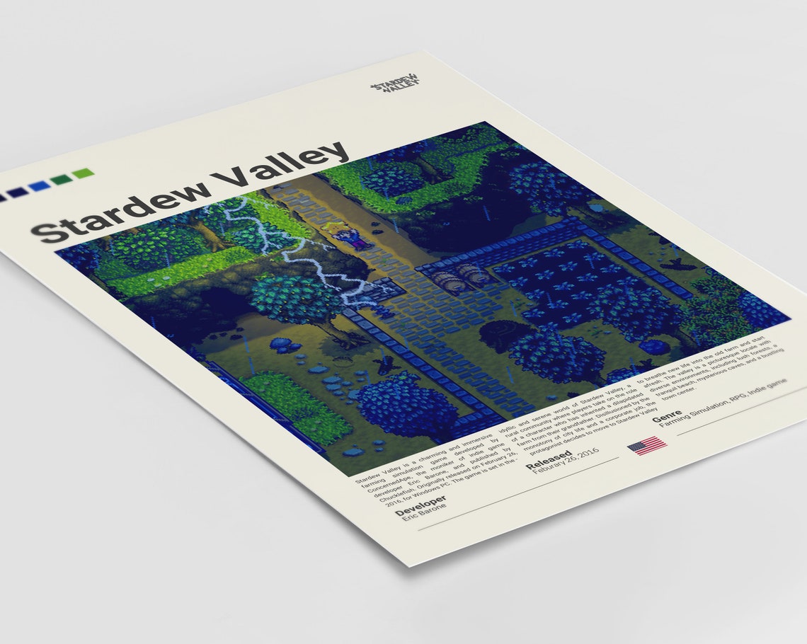 Stardew Valley Poster, Stardew Valley Print, Gaming Room Poster, Gaming ...