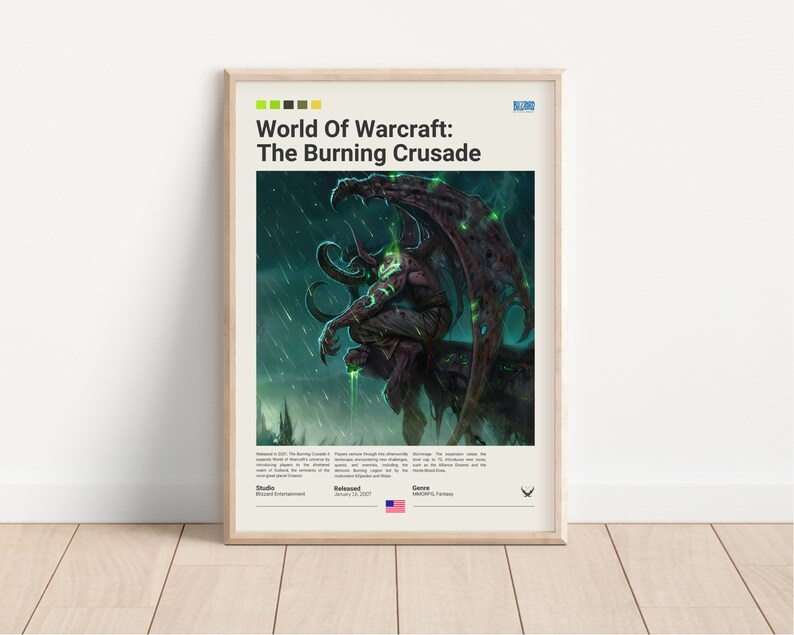 World of Warcraft Poster, the Burning Crusade Poster, Gaming Room Poster, Gaming Wall Poster ...