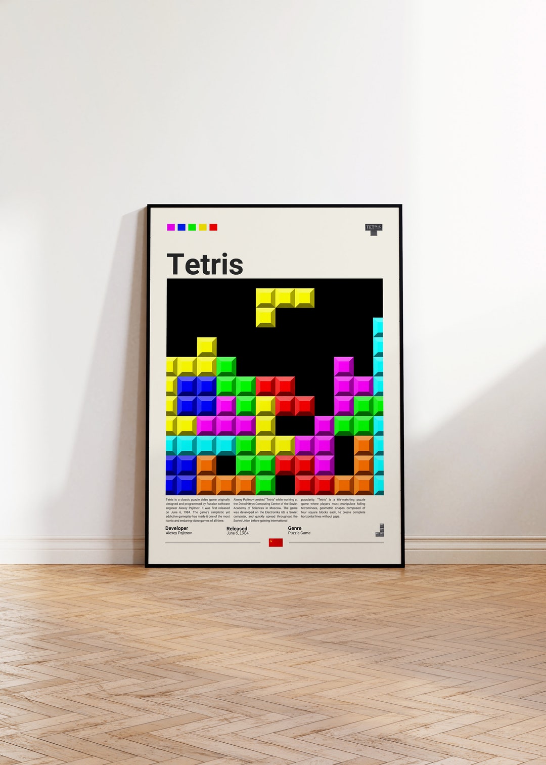 Tetris Poster, Tetris Print, Gaming Room Poster, Gaming Wall Poster ...