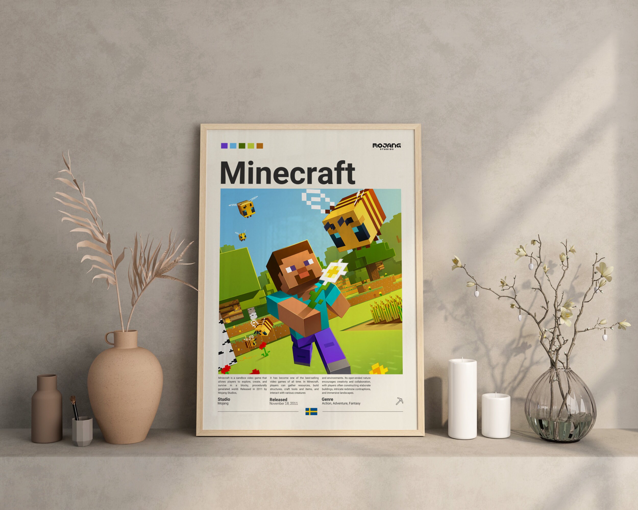 Minecraft Poster, Gaming Room Poster, Gaming Wall Poster, Gaming Print ...