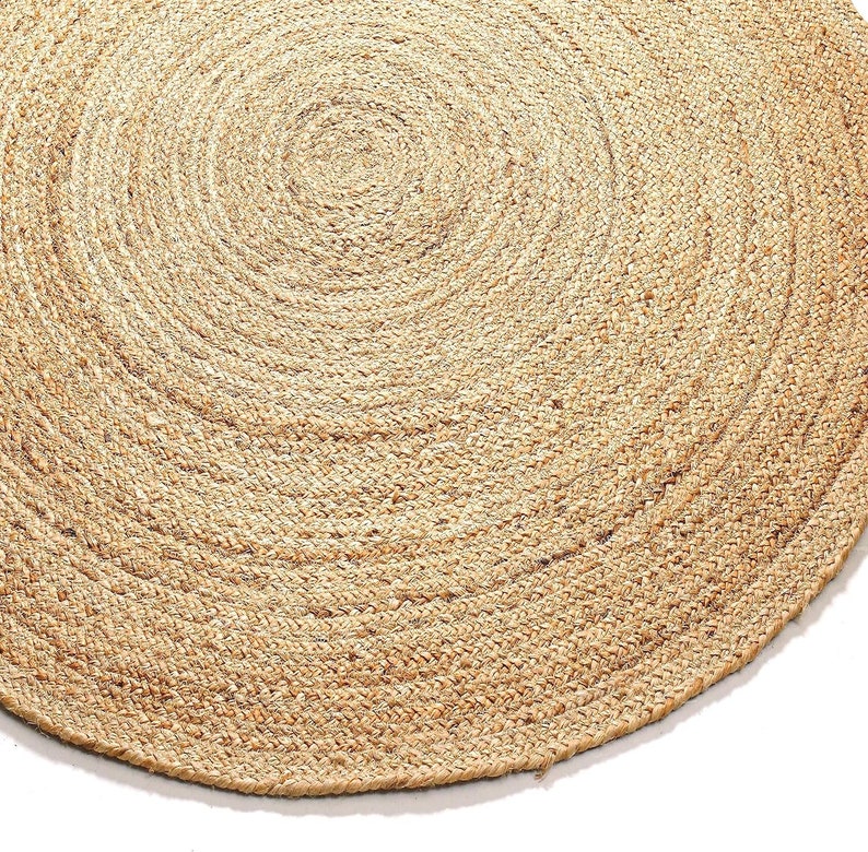 Home Jute Braided Boho Round Rug Natural Jute 3x3, 4x4, 5x5 Feet Round ...