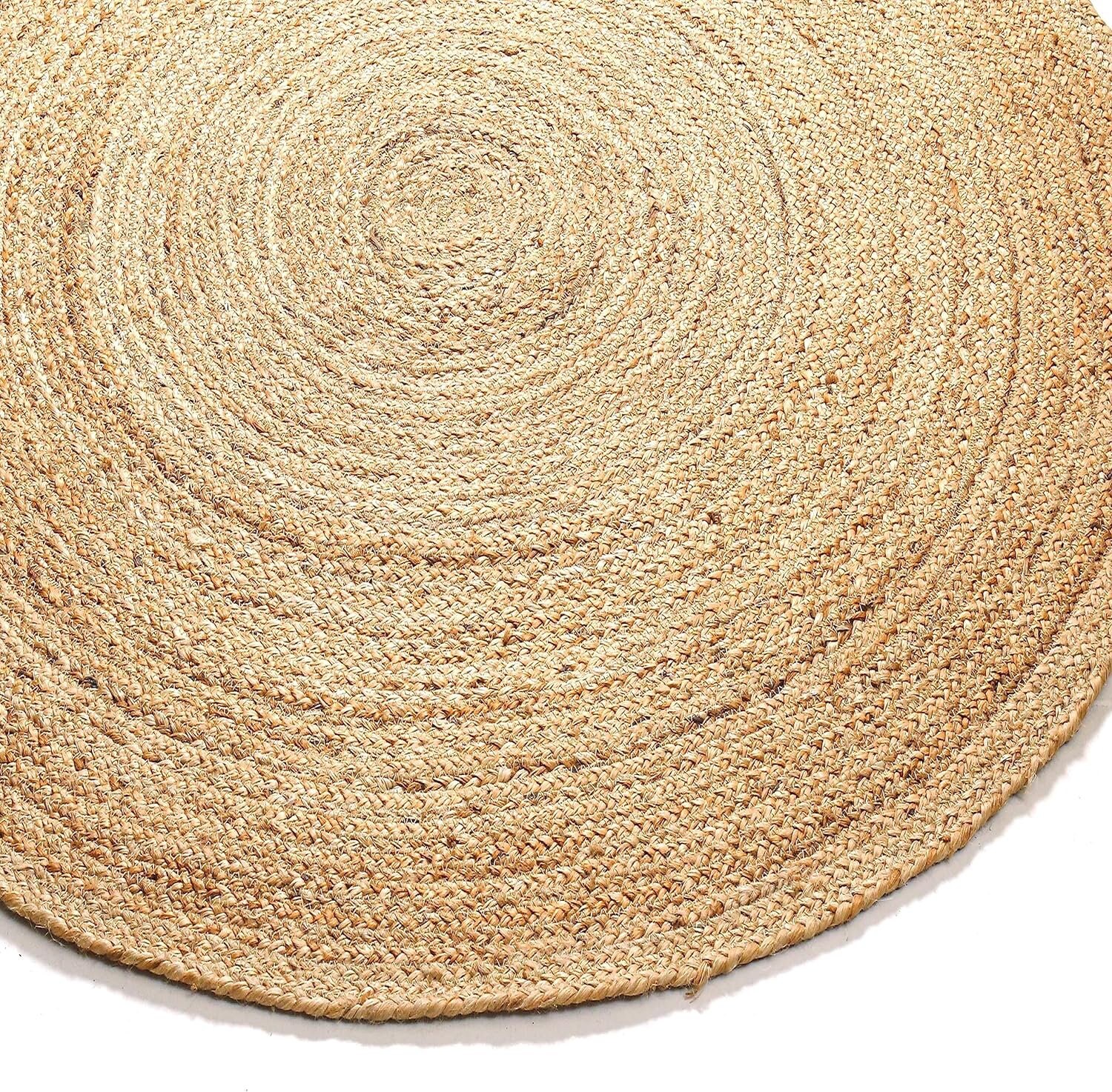 Home Jute Braided Boho Round Rug Natural Jute 3x3, 4x4, 5x5 Feet Round ...
