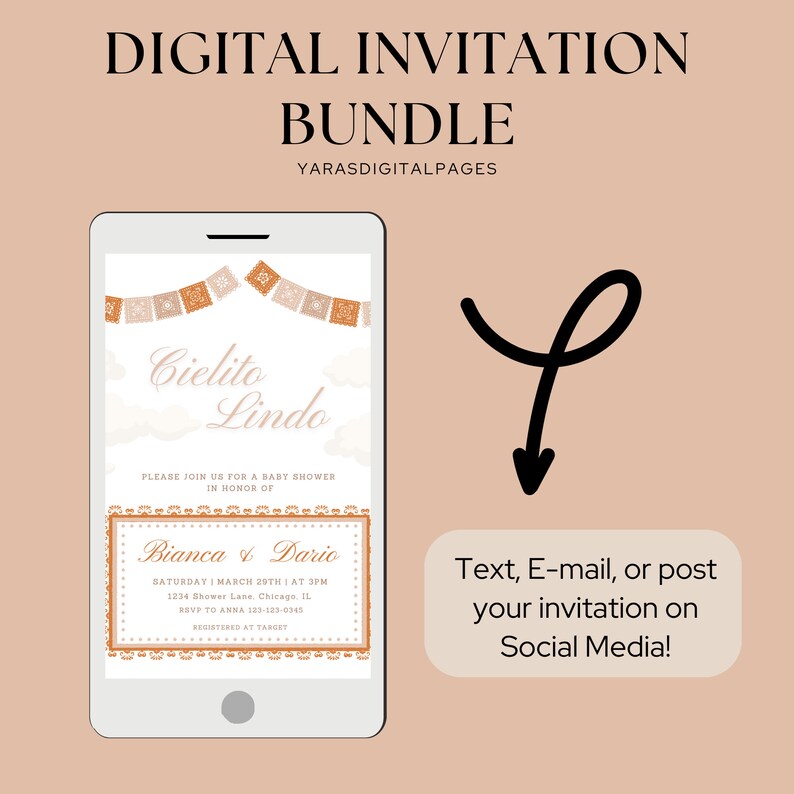 Cielito Lindo Invitation Bundle - Diaper Raffle - Books for Baby - Baby ...