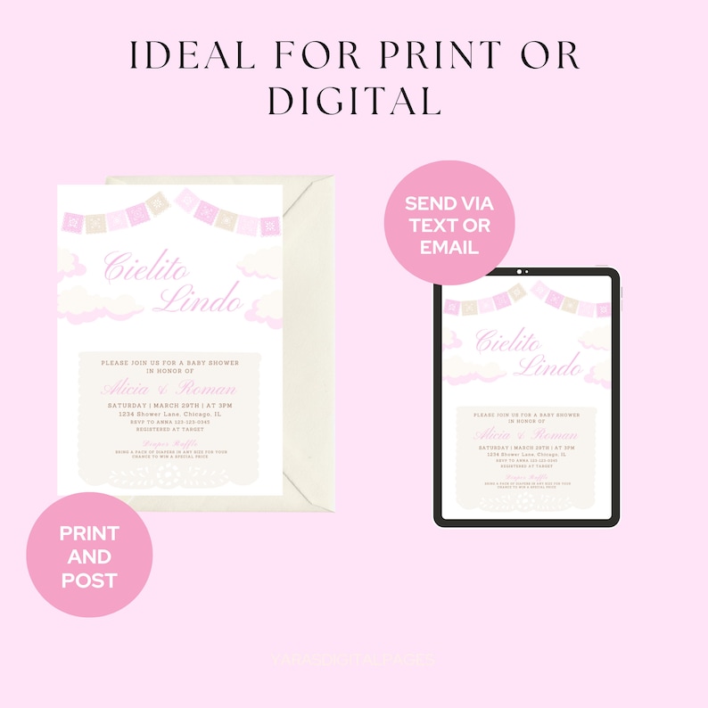 Cielito Lindo Baby Shower Invite WITH Diaper Raffle - Cielito Lindo ...