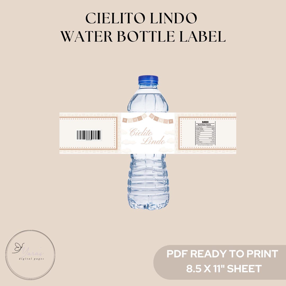 Cielito Lindo Baby Shower Water Bottle Label - Cielito Lindo Baby ...
