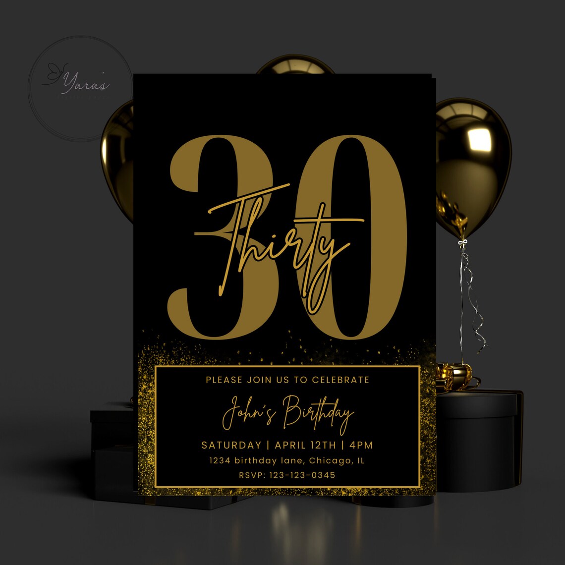 30th Birthday Invite 30th Party Invite 30th Invite Men Digital Download ...