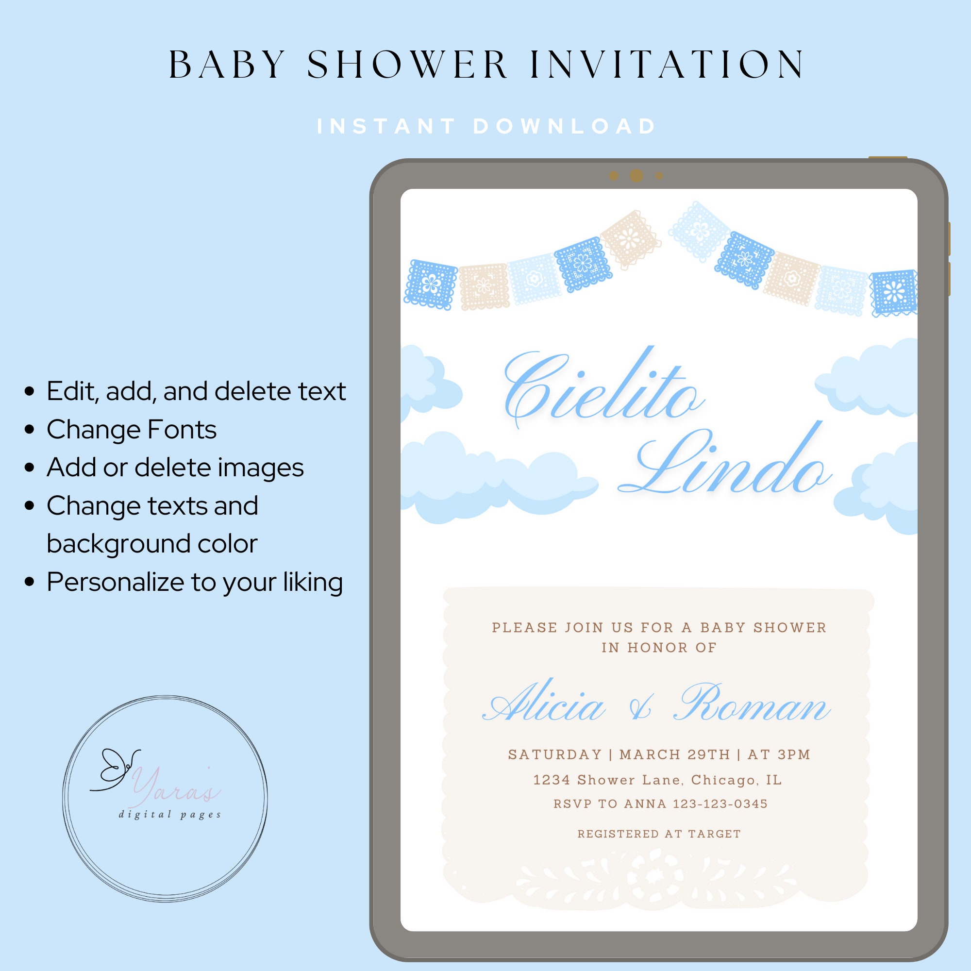 Cielito Lindo Baby Shower Invite Cielito Lindo Invitation Cielito Lindo ...