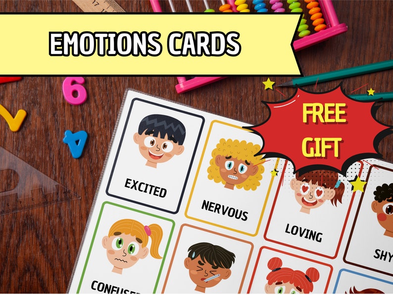 EMOTIONS Printable Flashcards 36 Cards ENGLISH Free - Etsy Australia
