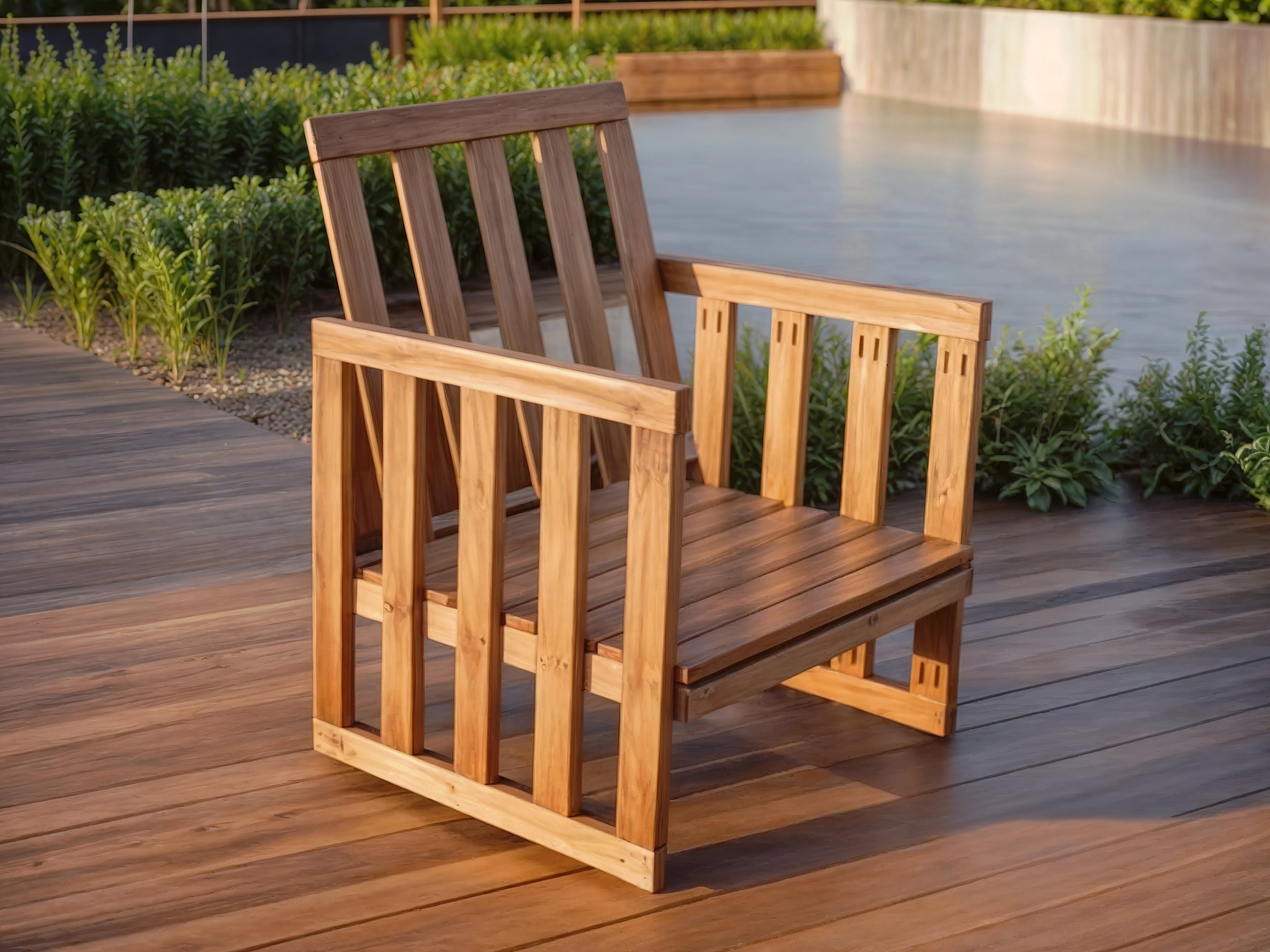 Wooden Patio Chair Build Plans, Wood Outdoor Chair Digital Build Plans ...