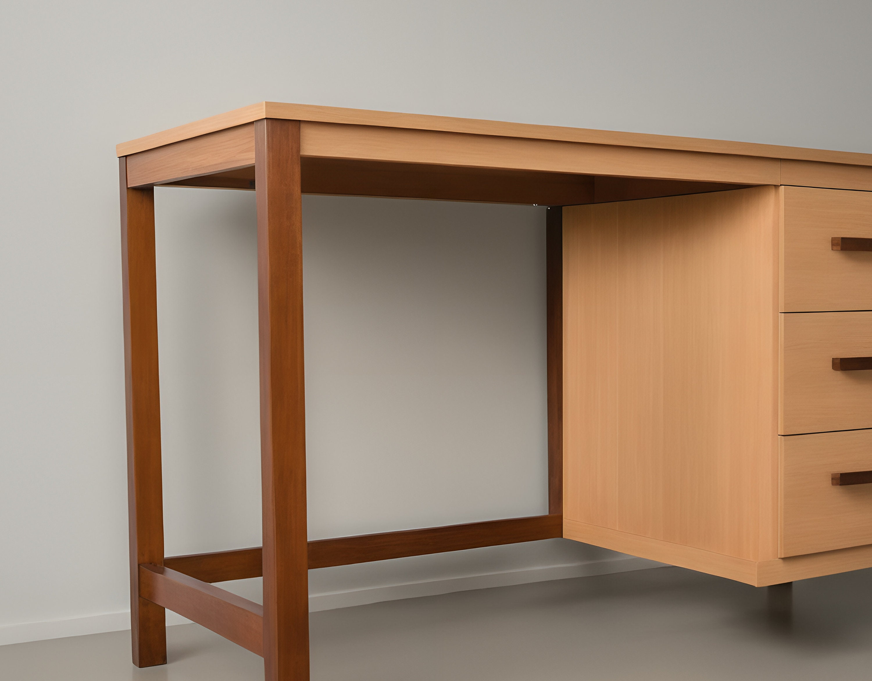 DIY Wooden Desk Plan: Computer Desk With Drawers (PDF) - Etsy