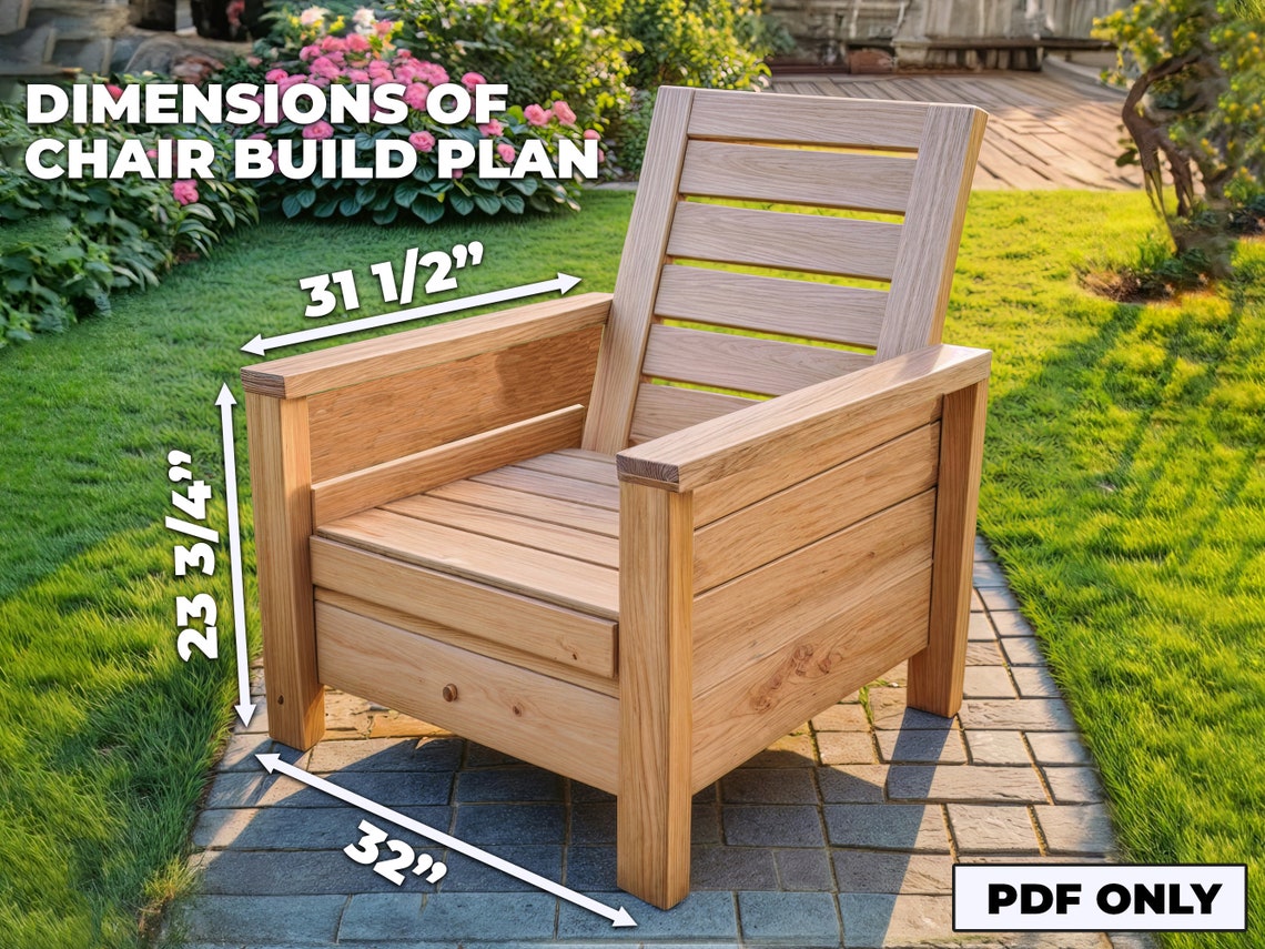 DIY Outdoor Chair Plans/garden Chair Plans/outdoor Furniture/pdf Plans ...