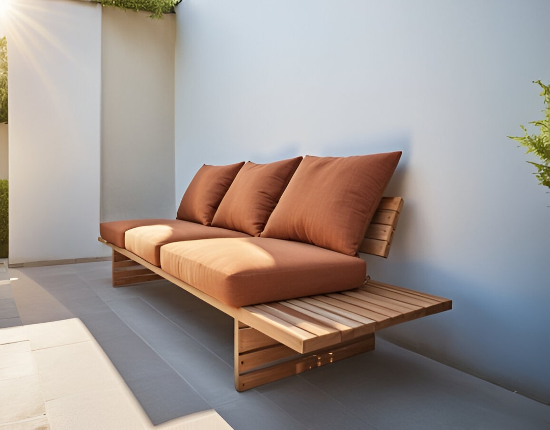 DIY Outdoor Bench With Backrest Plans (PDF) - Etsy