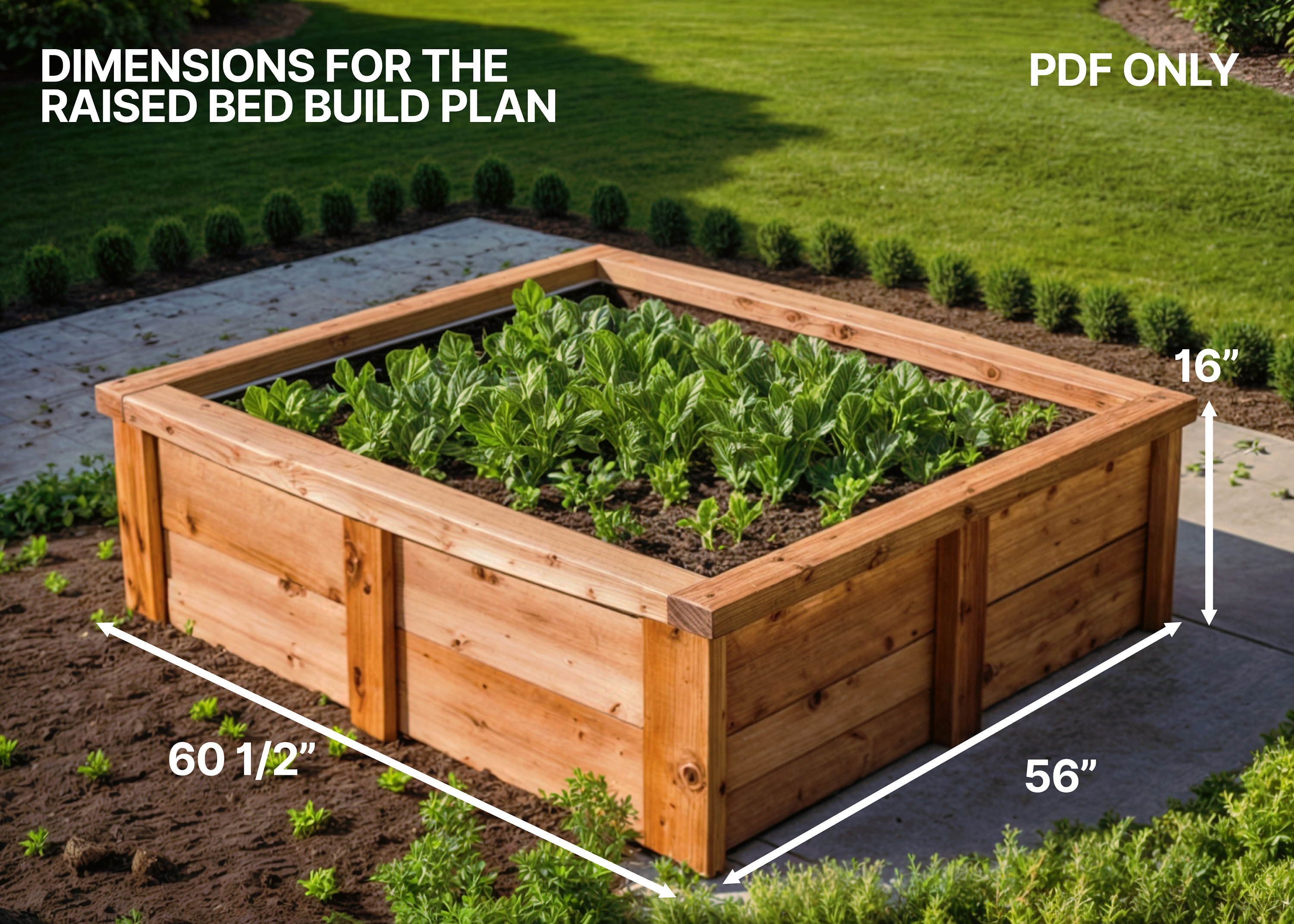 Cedar Raised Garden Bed Build Plan: 4x4 DIY Planter (PDF File) - Etsy