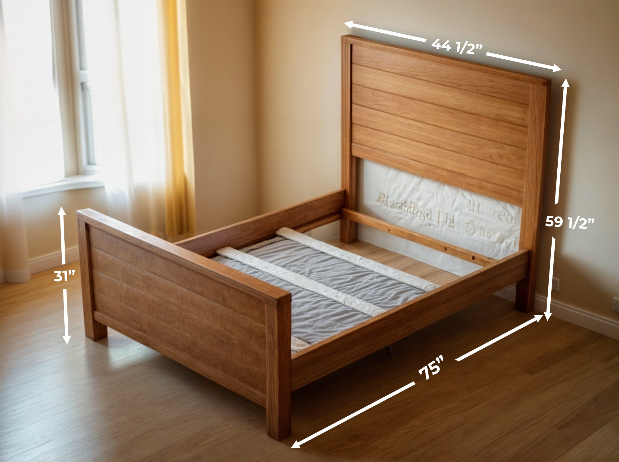 Diy Twin Bed Plans, Diy Bed Plans,twin Bed Frame, Woodworking Plans - Etsy