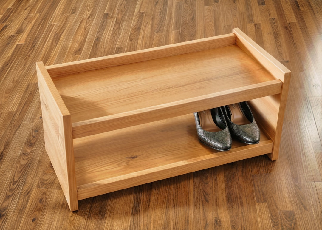 DIY Wooden Shoe Rack Build Plans: Entryway Organizer (PDF) - Etsy