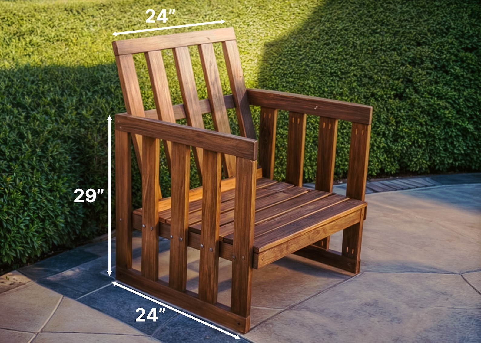 DIY Outdoor Chair Plans/ No Cut Chair DIY Plan, Garden Chair Plans ...