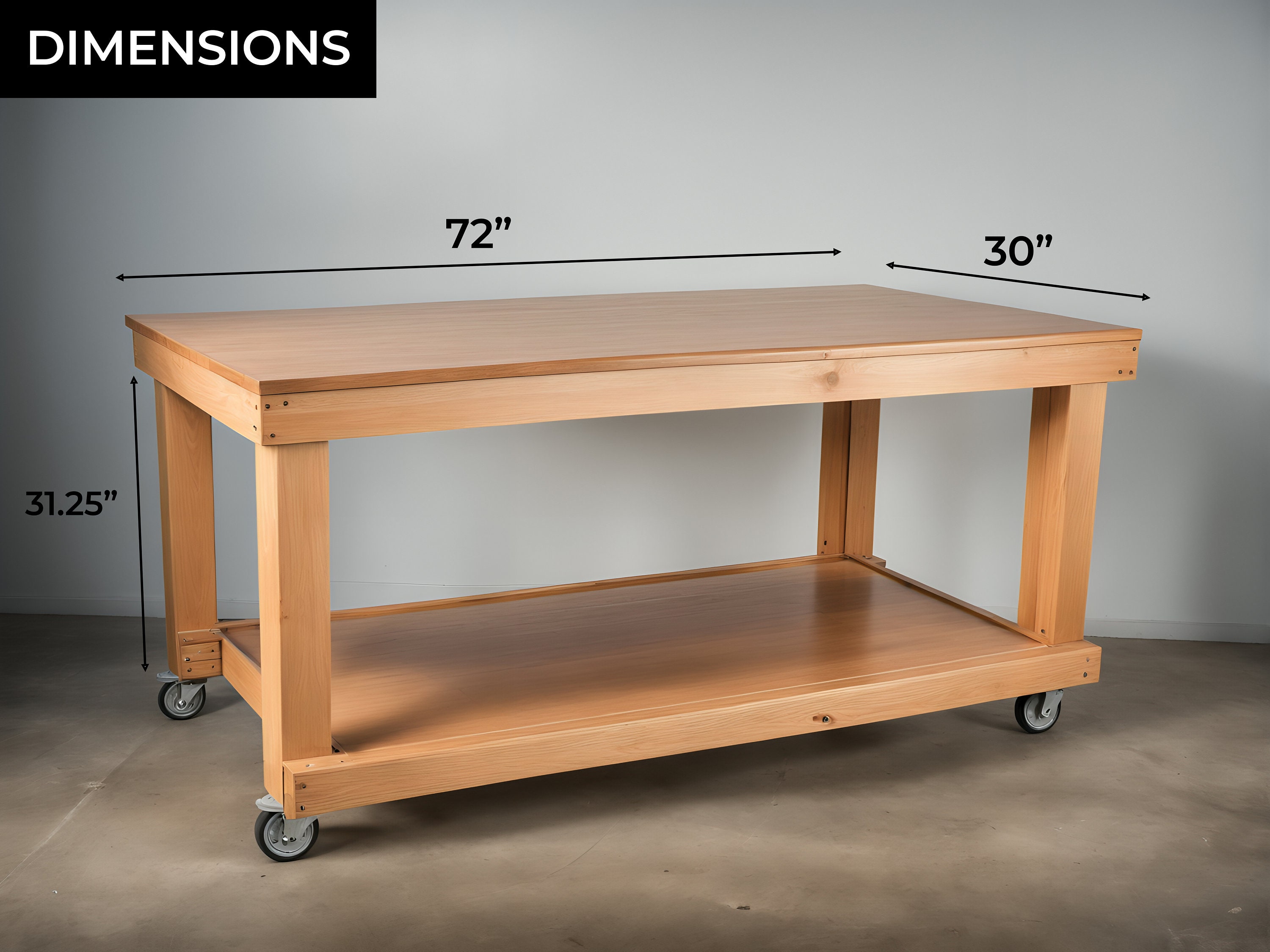 DIY Mobile Workbench Plans: Garage Work Table (PDF) - Etsy