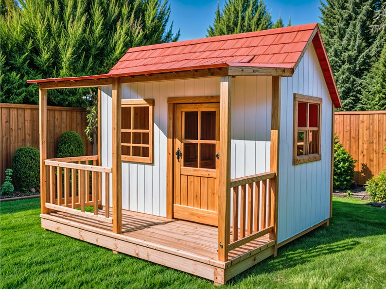 DIY Playhouse Plan, Playhouse Build Plan, Kid Playhouse Plan- Outdoor ...