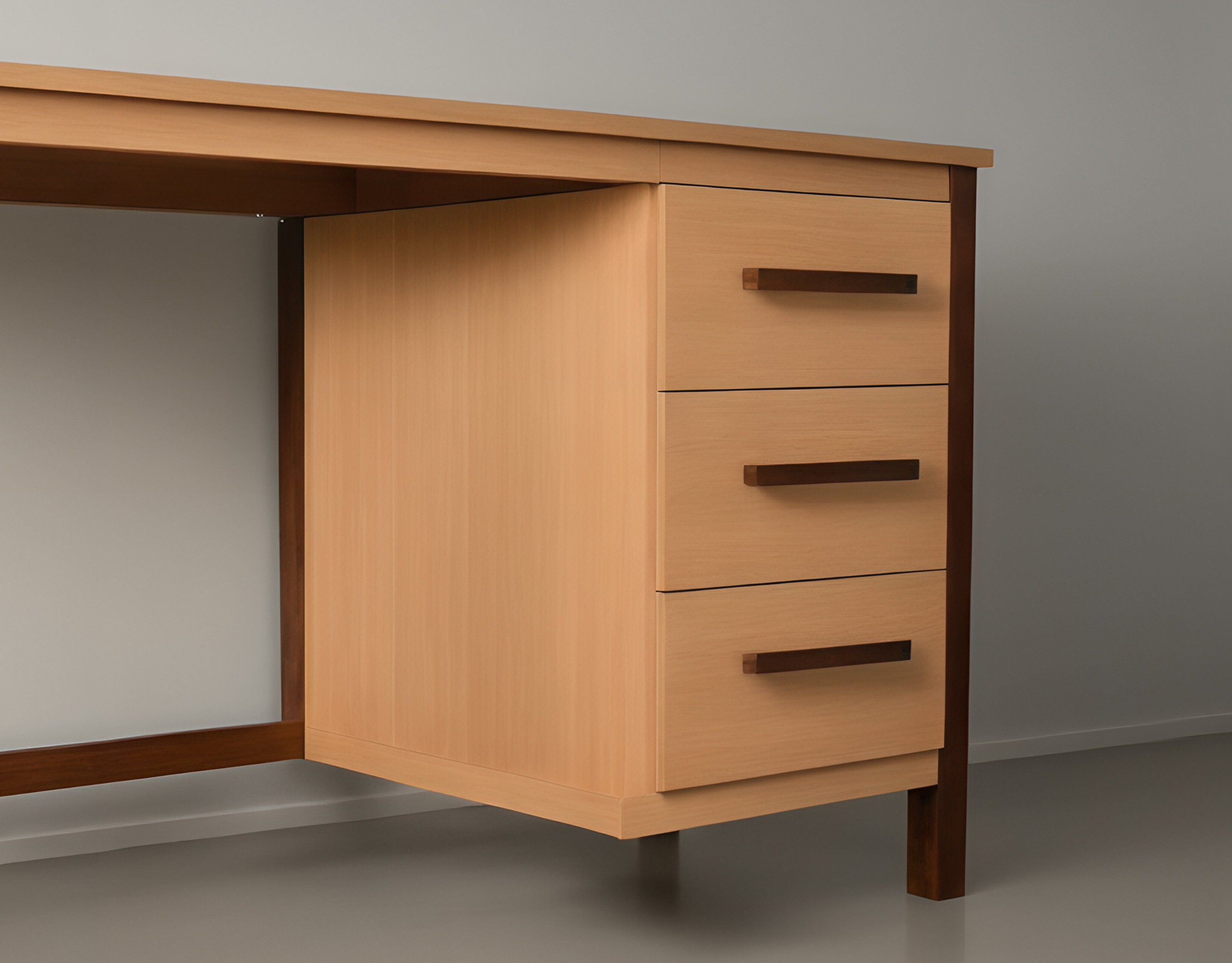 DIY Wooden Desk Plan: Computer Desk With Drawers (PDF) - Etsy