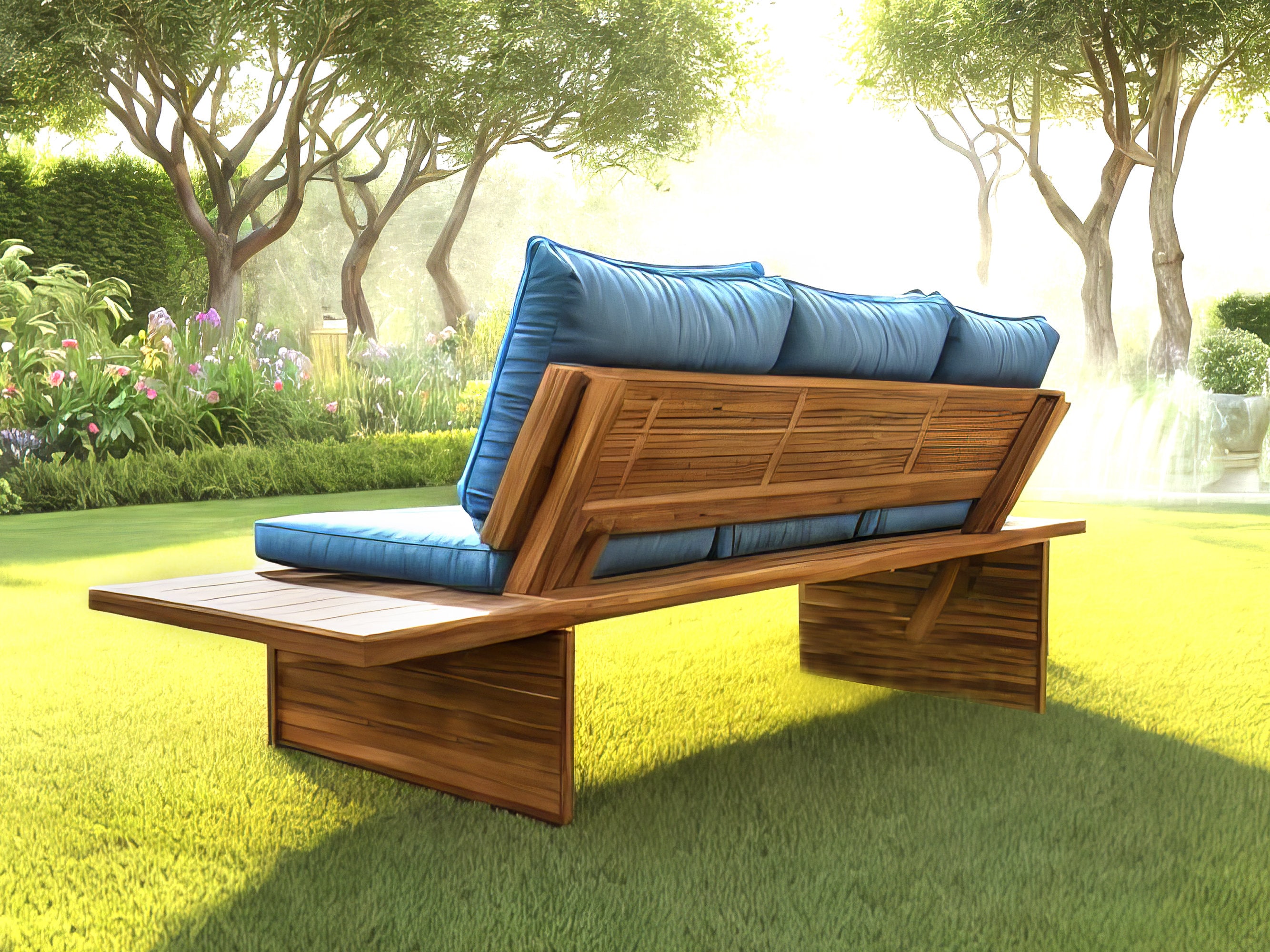 Outdoor Bench With Backrest, Outdoor Bench Digital Plans, Printable ...