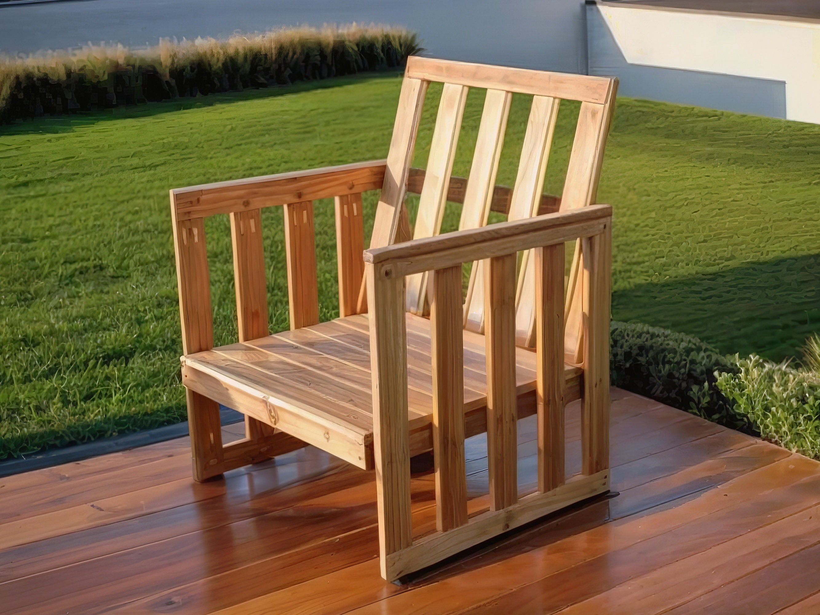 Wooden Patio Chair Build Plans, Wood Outdoor Chair Digital Build Plans ...