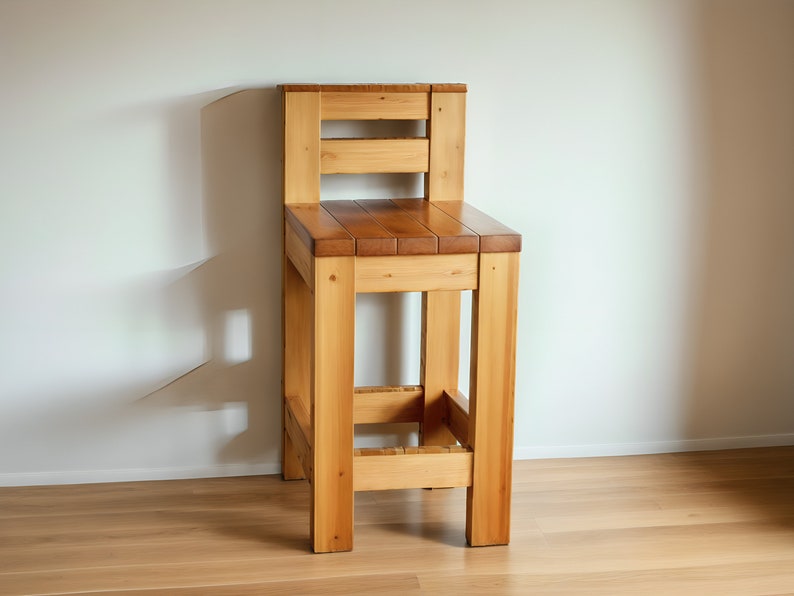 DIY Bar Stool Plan, Bar Stool With Back, Wooden Bar Stool, Bar Chair ...