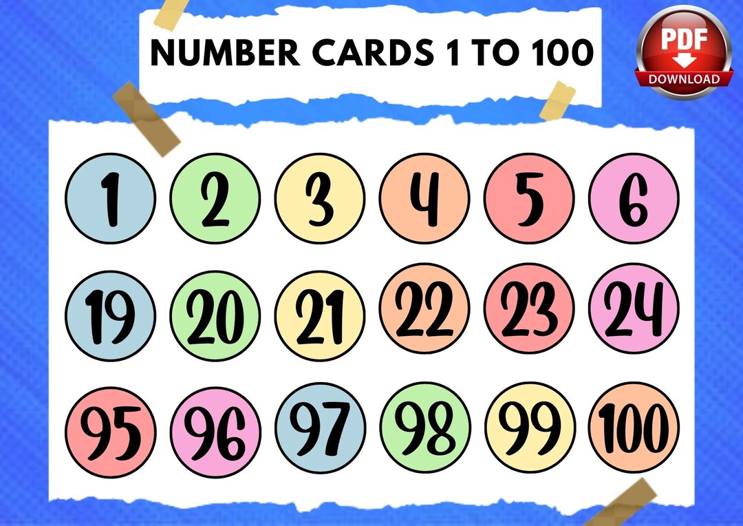 Number Cards, Numbers 1-100, Education Printables, Number Printable ...
