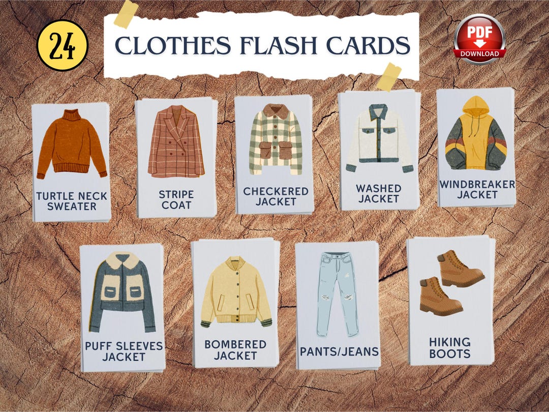 Clothes • 24 Editable Montessori Cards • Flash Cards Nomenclature ...