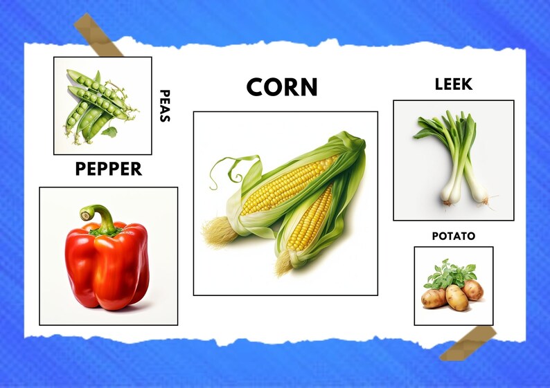 Vegetable Cards, Vegetable Matching, Printable Flash Cards, Learning ...