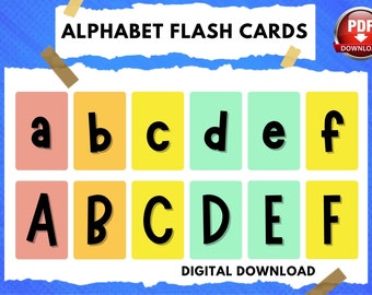 Printable Alphabet Flash Cards, Toddlers Preschool Early Learning ...