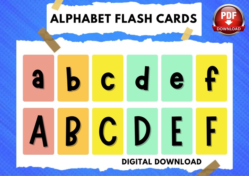 Printable Alphabet Flash Cards Classroom Decor Toddlers - Etsy