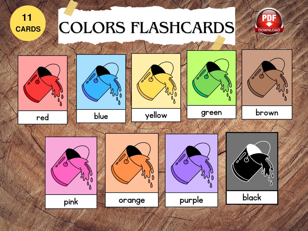 Colors Flashcards, Colors Posters, Colors Flash Cards, Montessori ...