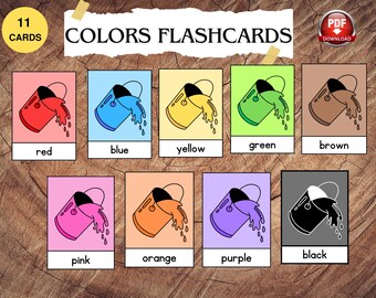 Colors Flashcards, Colours Flashcards, Colors Flash Cards, Montessori ...