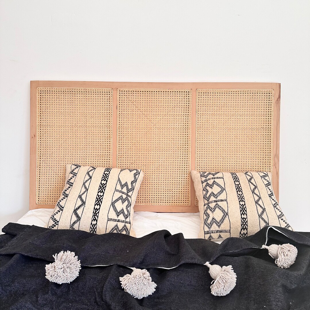 Handmade Natural Rattan Design Headboard Queen Size Hanging - Etsy