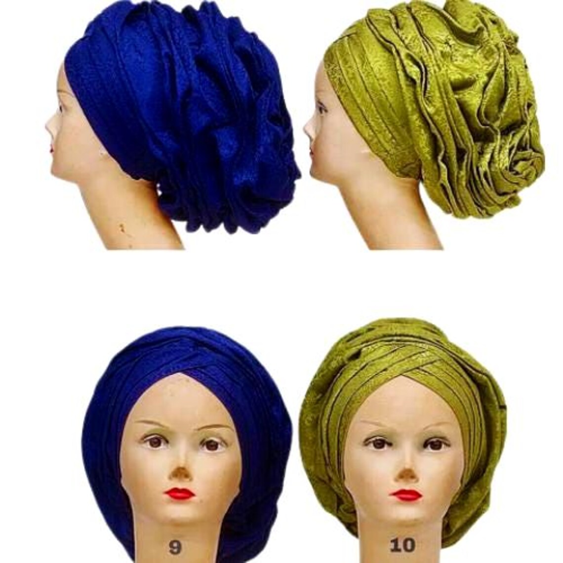 Olori Pastel Patterned Damask Autogele Turban - Etsy