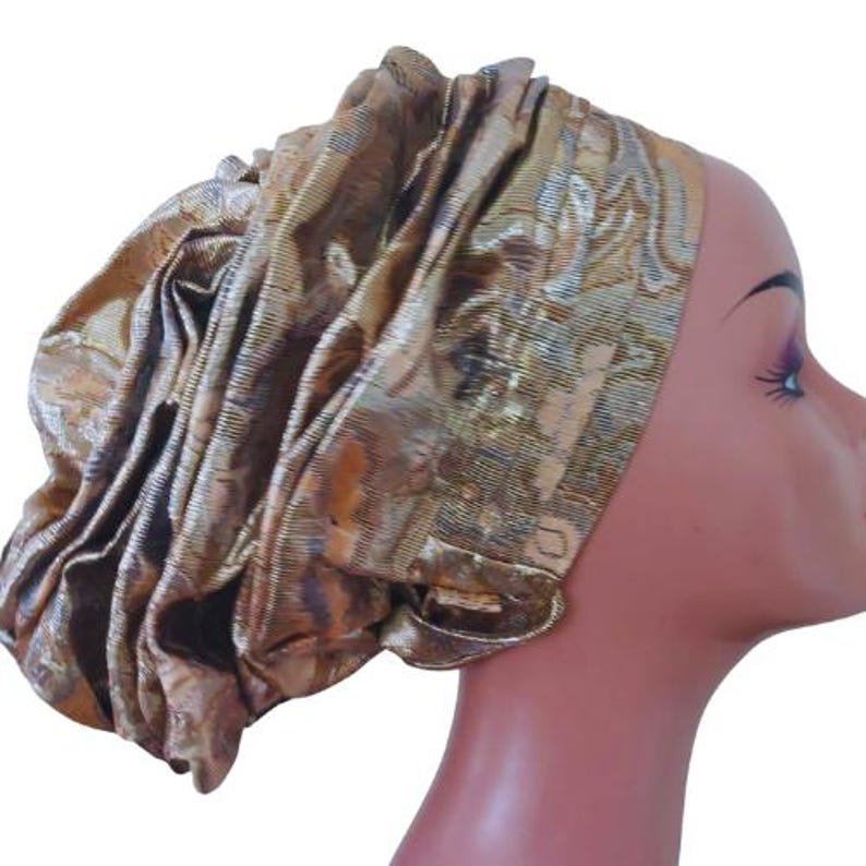 African Ready to Wear Auto Gele, Head Wrap, Damask Head Tie, Nigerian ...