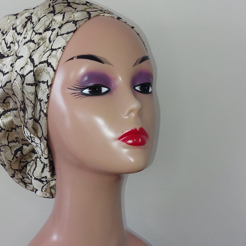 African Ready to Wear Auto Gele, Head Wrap, Damask Head Tie, Nigerian ...