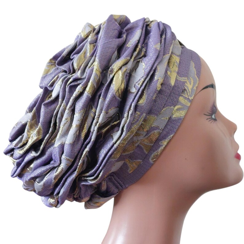 African Ready to Wear Auto Gele, Head Wrap, Damask Head Tie, Nigerian ...
